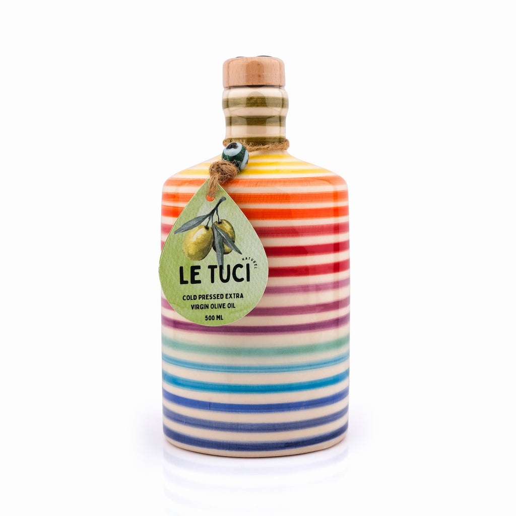 Seramik Şişe Naturel Sızma Zeytinyağı (Gökkuşağı) - 500ML – Le Tuci Naturel